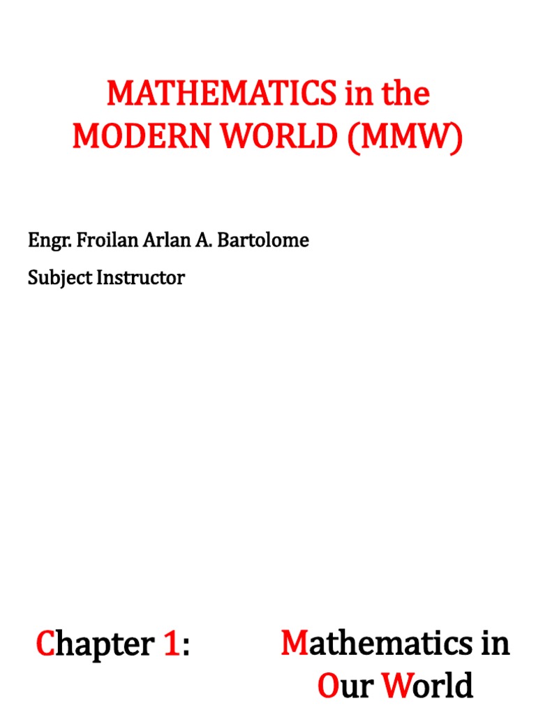MMW Chap 1 Mathematics in Our World | Download Free PDF | Pattern