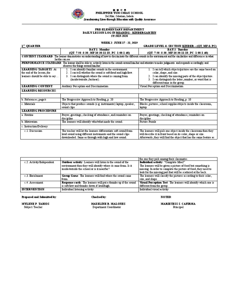 Kinder DLL | PDF | Phonics | Learning