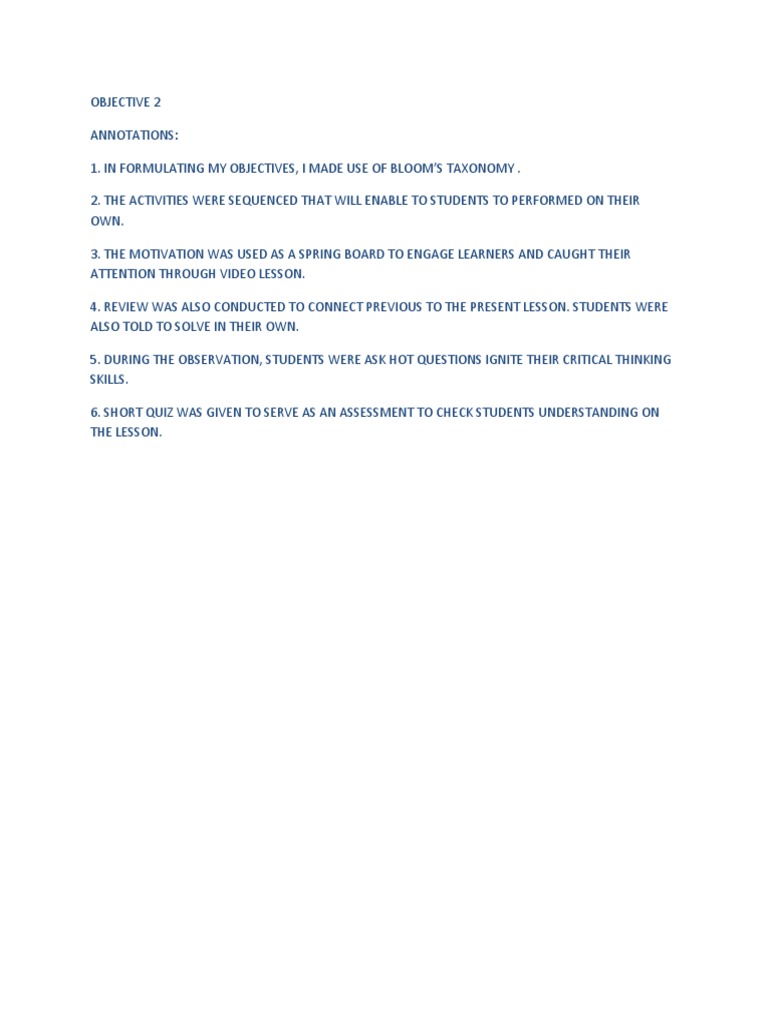 OBJECTIVE 2.docx ANNOTATION | PDF | Career & Growth