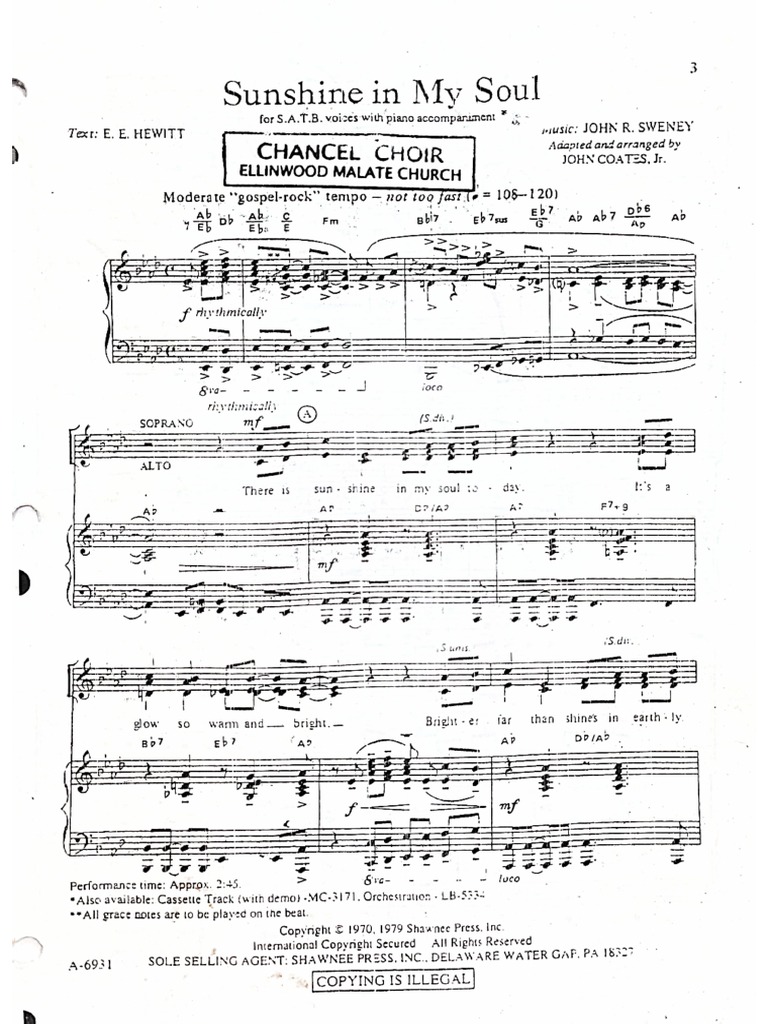 Sunshine in My Soul - John Coates | PDF