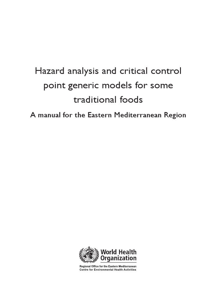 HACCP Generic Models For Some Traditional Foods | PDF | Hazard Analysis ...