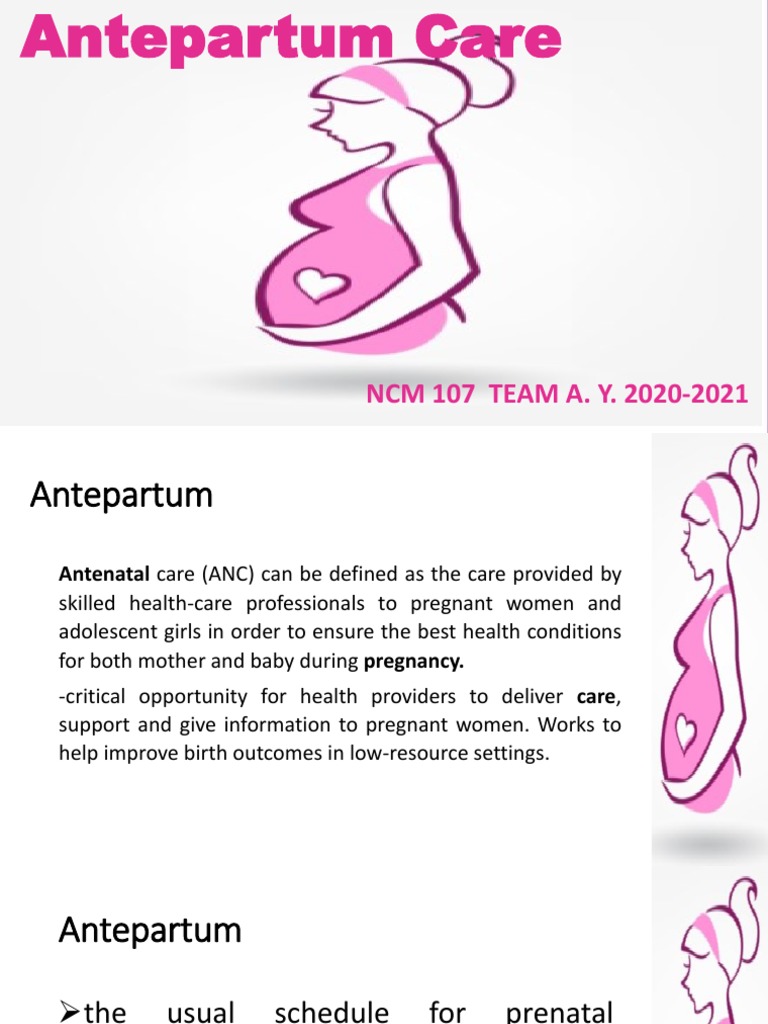Antepartum Care | PDF | Pregnancy | Prenatal Development