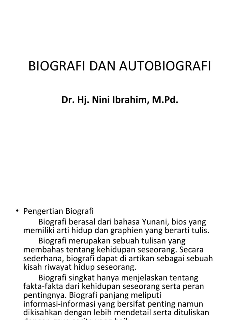 Biografi Dan Autobiografi Pdf