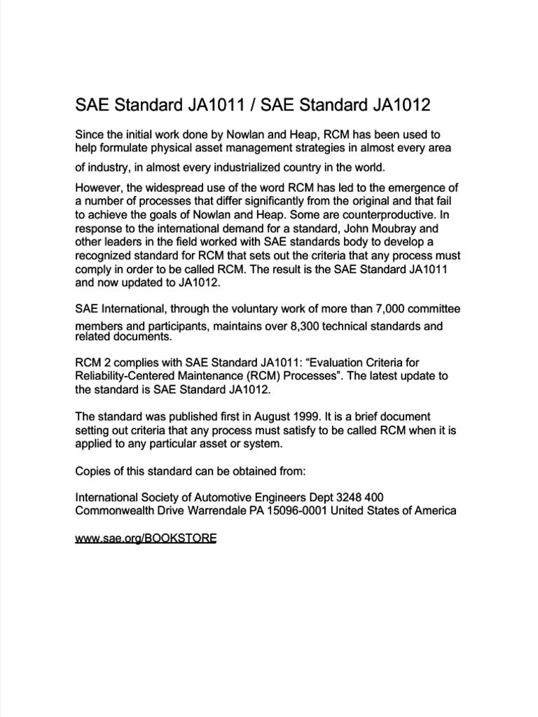 Sae Standard Ja1011 | PDF