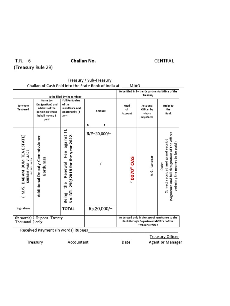 Treasury Challan | Download Free PDF | Payments | Economies