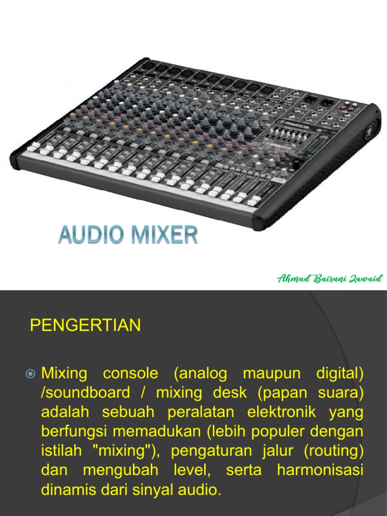 Panduan Lengkap Penggunaan Mixer Audio | PDF | Memasak, Makanan ...