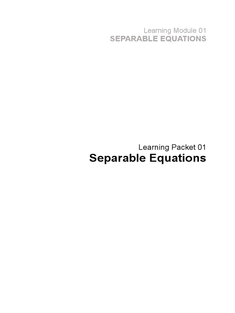 Separable | PDF | Equations | Rubric (Academic)