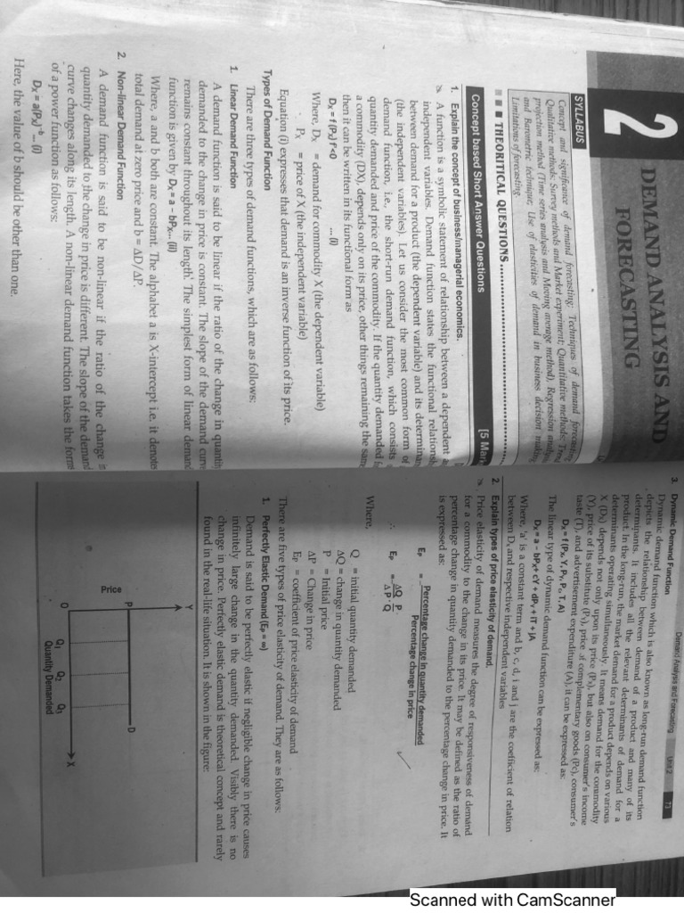 Unit - 2 - Demand Analysis and Forecasting | PDF