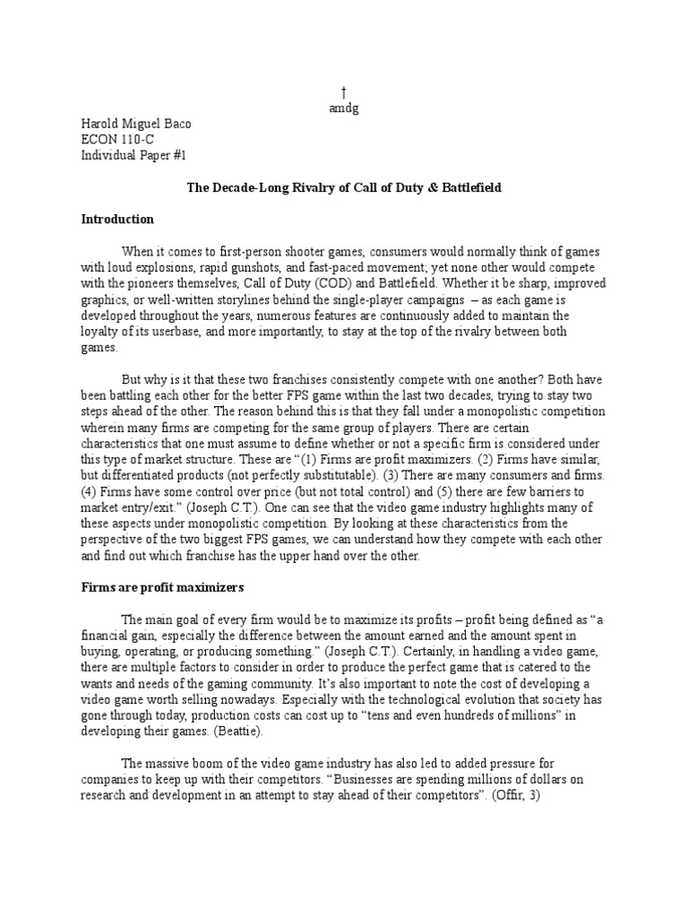 COD Paper | Download Free PDF | Profit (Economics) | Monopoly