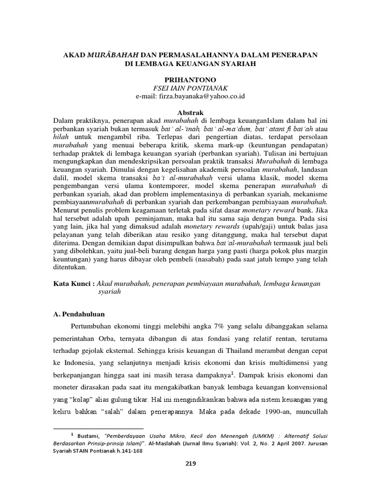 Permasalahan Akad Murabahah Syariah | PDF | Agama & Spiritualitas