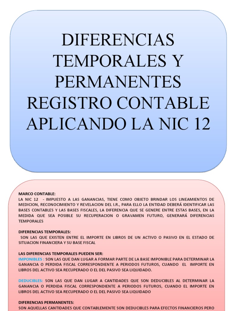 Nic 12 Caso Practico | PDF | Contabilidad | Impuesto sobre la renta