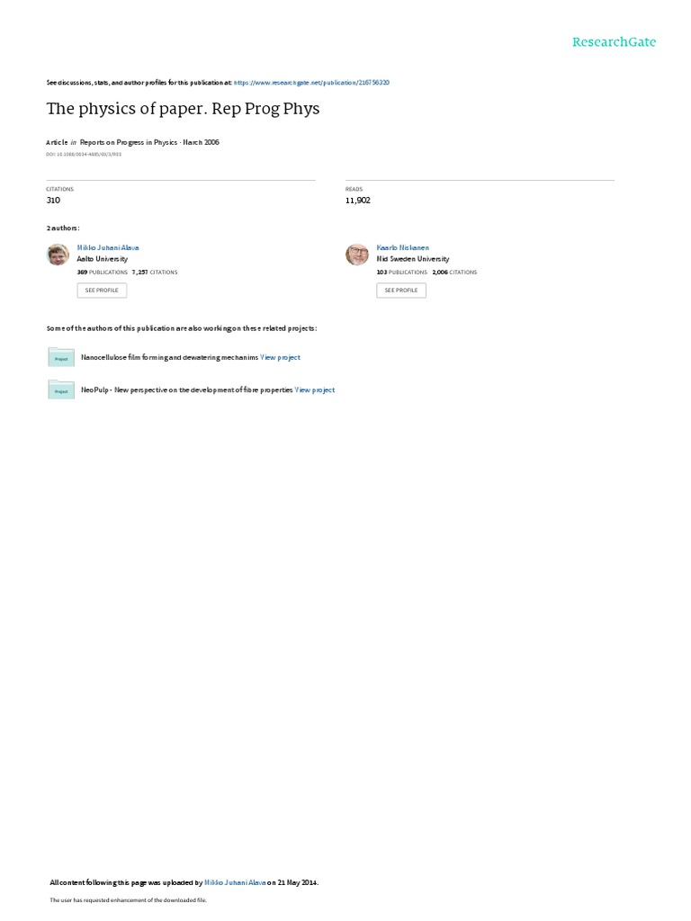 Paper Rep Prog Phys | PDF | Paper | Fracture Mechanics