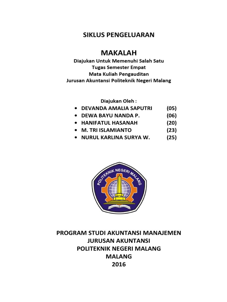 Makalah Siklus Pengeluaran | PDF | Pengelolaan Keuangan & Uang