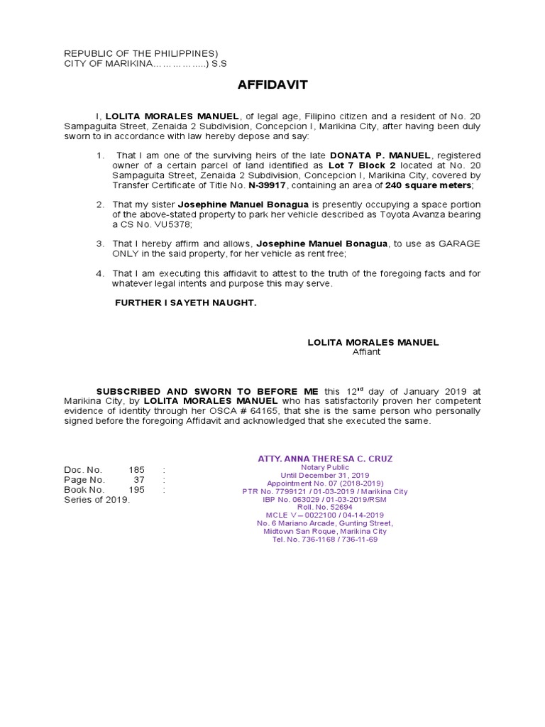 Rent Free | PDF | Affidavit | Justice