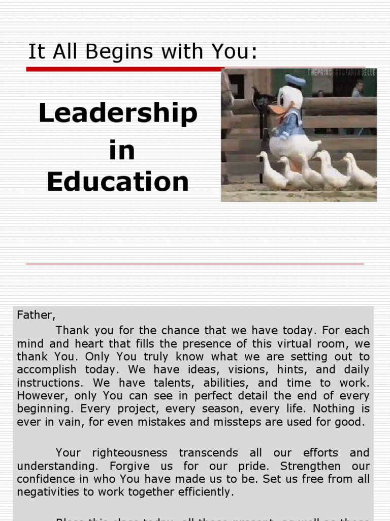 EDMGT 616 - Leadership in Education | PDF | Leadership | Behavioural Sciences