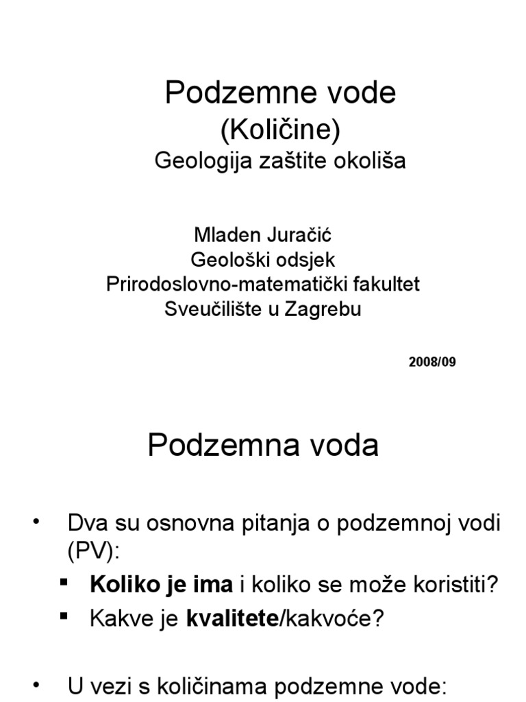 Podzemne Vode-Arteški Tlak | PDF