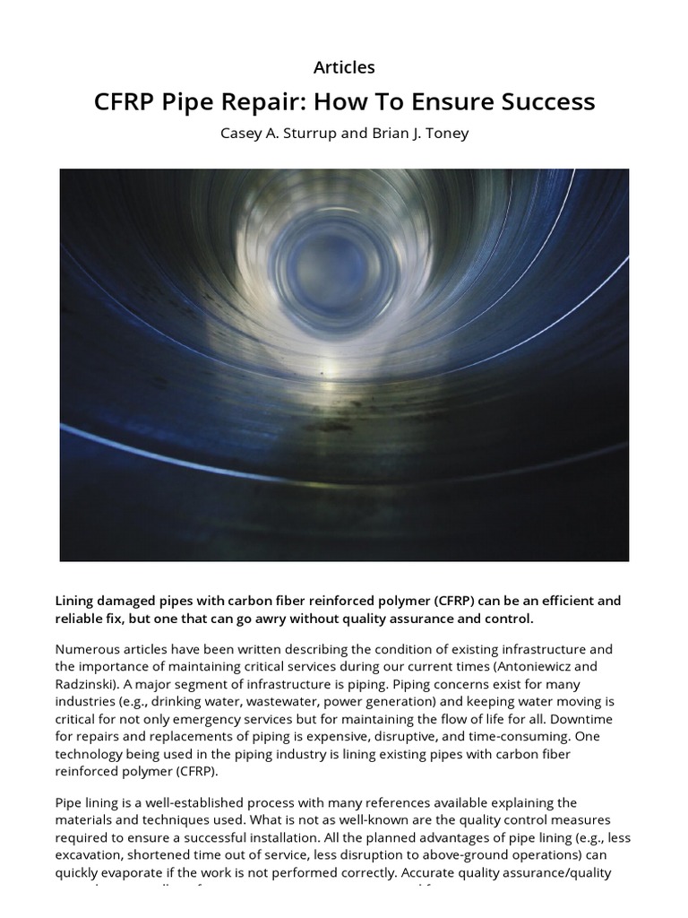 CFRP Pipe Repair - How To Ensure Success | Download Free PDF ...