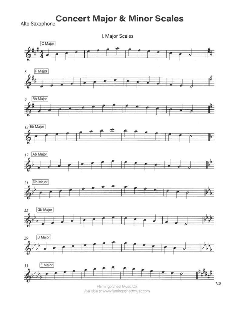 00 Concert Major and Minor Scales For Alto Saxophone | PDF