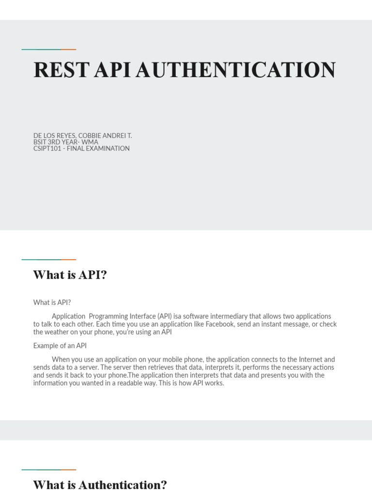 Rest API Authentication | PDF | Hypertext Transfer Protocol | Representational State Transfer