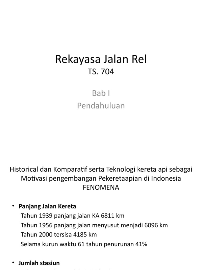 Modul 1 Pendahuluan Rek Jalan Rel | PDF