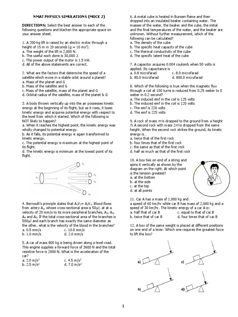 Mock 2 - Physics | PDF | Light | Gases