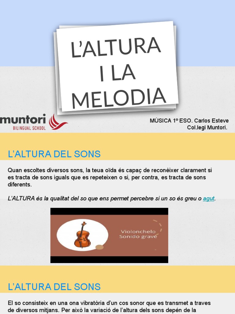 Tema 2. L'Altura I La Melodia | PDF