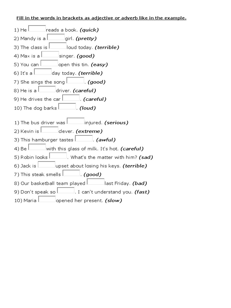 Adjective or Adverb | PDF | Sports & Recreation | Language Arts ...