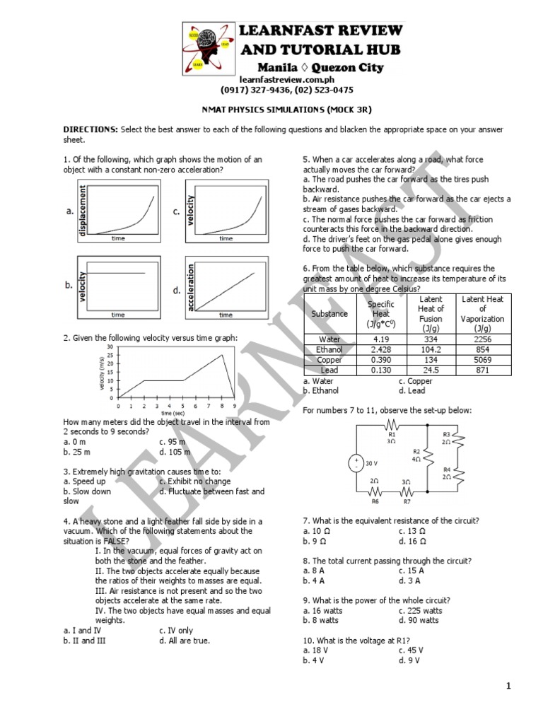 Mock 3R - Physics - Q | PDF | Force | Acceleration