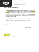 BPI Authorization Letter | PDF