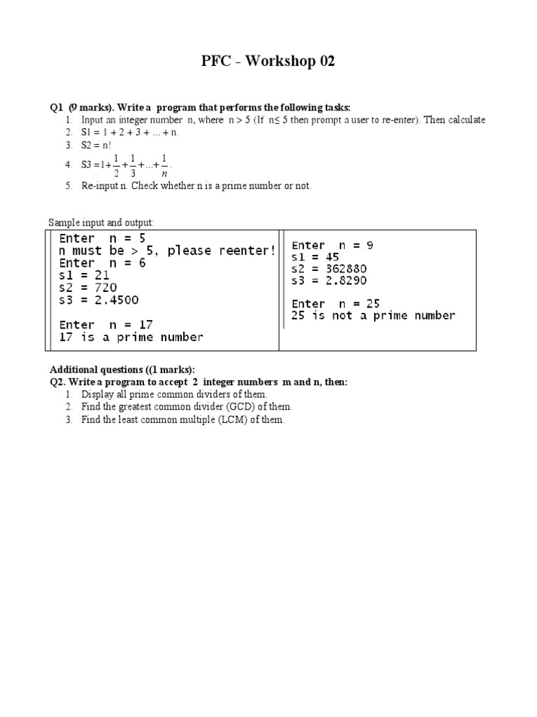 Workshop 02 2022 | PDF