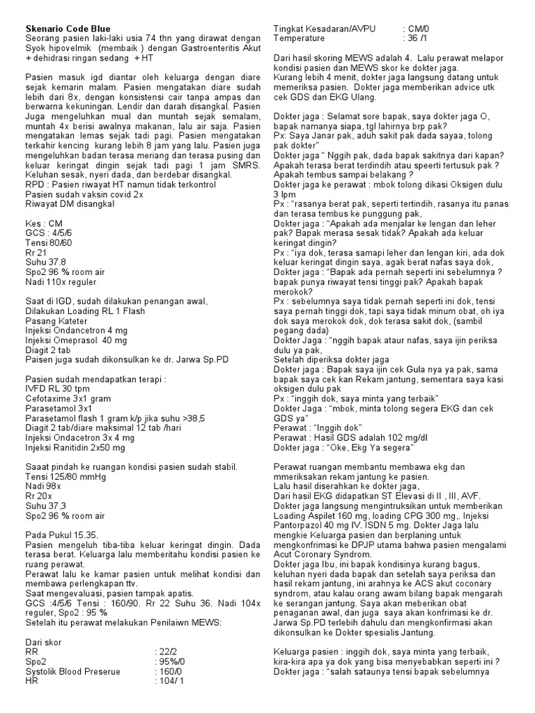 Skenario Code Blue RSDK | PDF