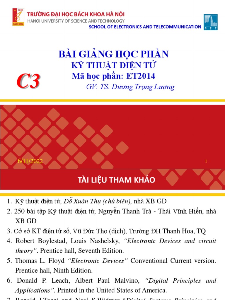 Bài giảng Kỹ thuật điện tử C3 - Gửi sinh viên | PDF