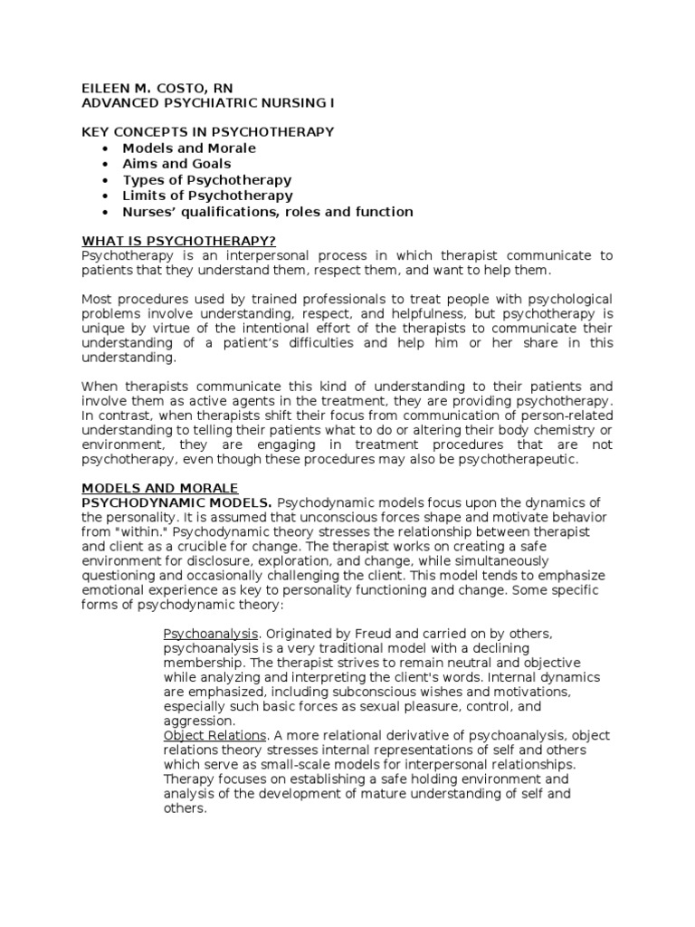 Psychotherapy Report | PDF | Psychodynamics | Psychotherapy