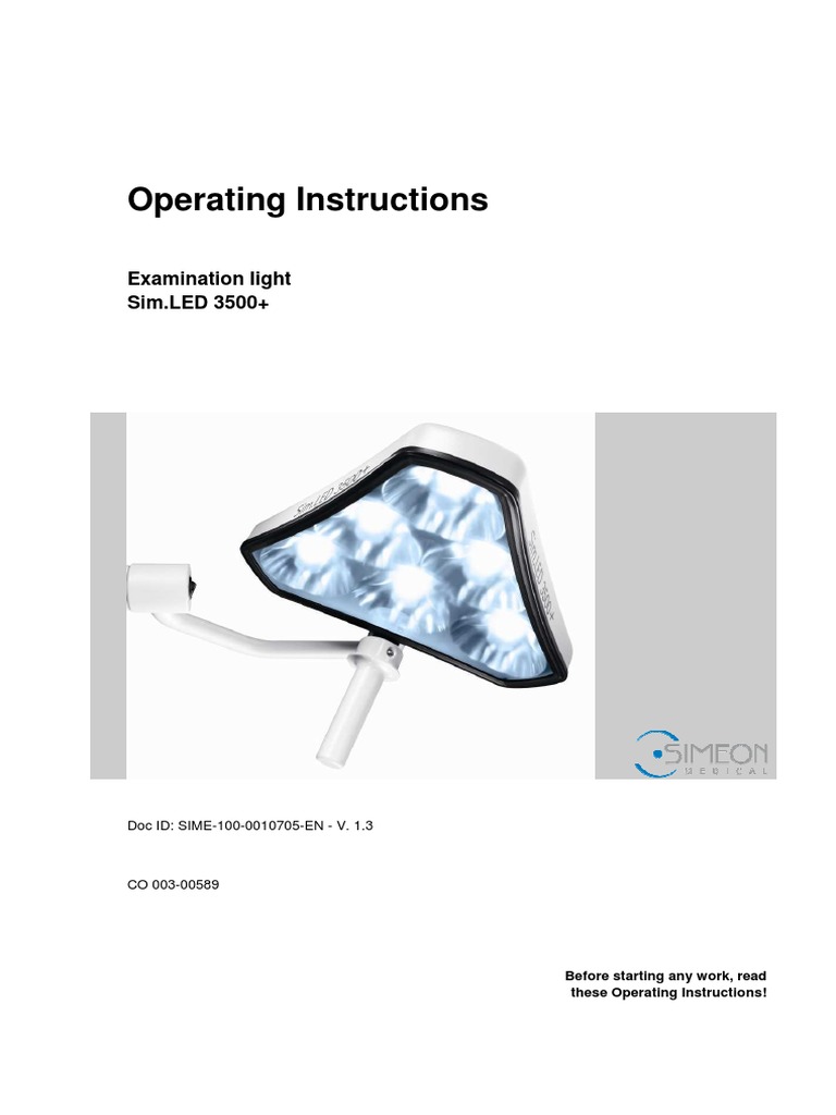 100-0010705 Operating Instructions Sim - Led 3500 - en | PDF | Safety ...