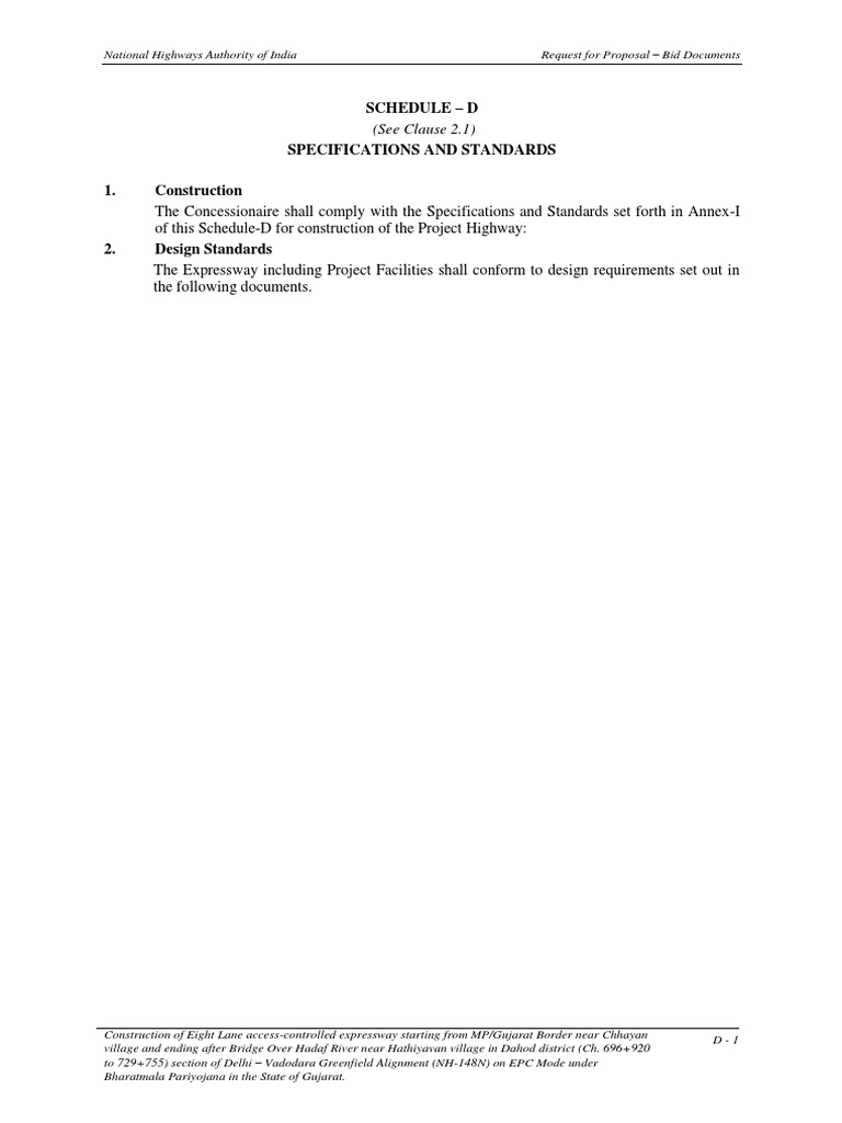 Schedule D | PDF | Traffic | Road