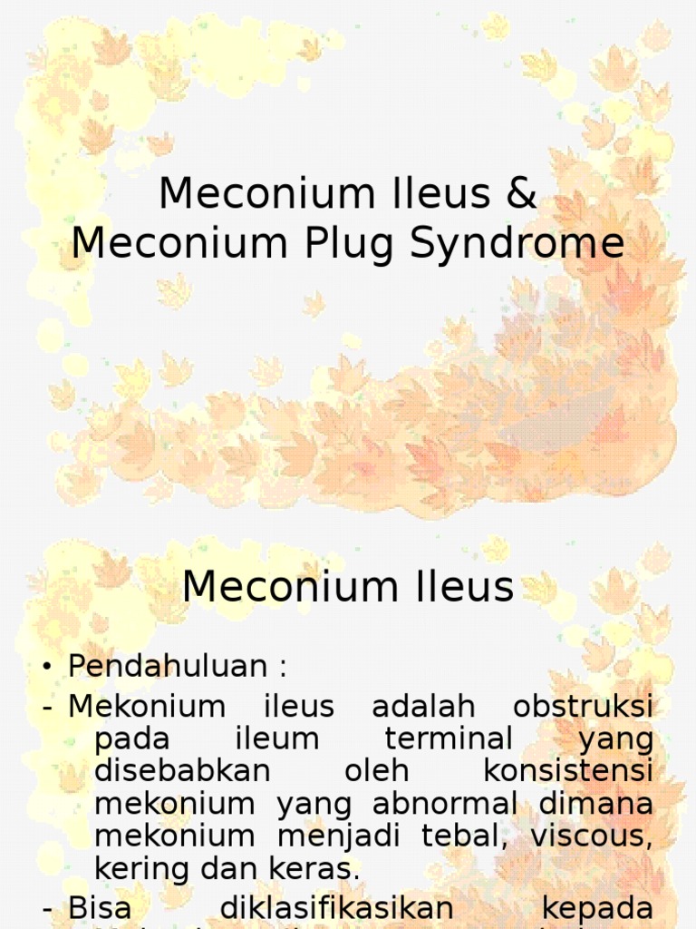 Meconium Ileus & Meconium Plug Syndrome | PDF
