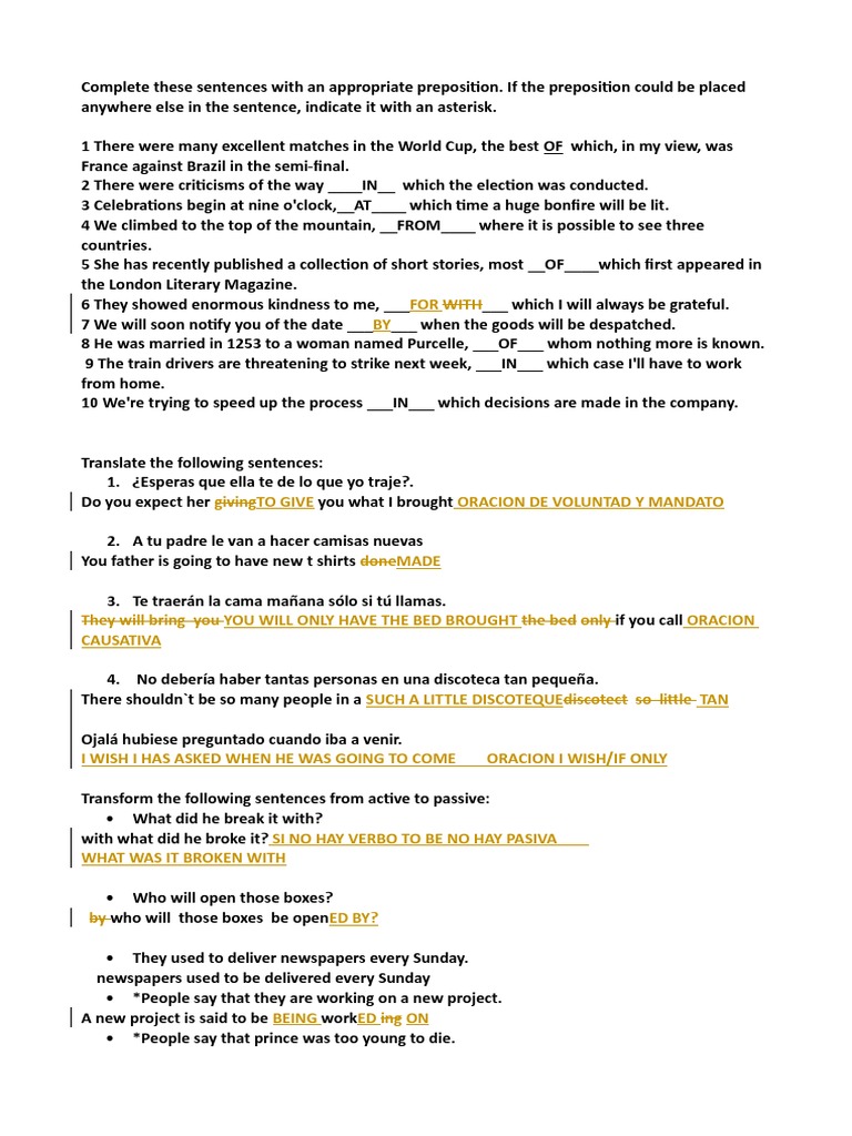 English Grammar Exercises | PDF | Syntax | Grammar