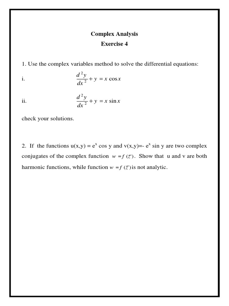 4 Complex Analysis Exer 4 | PDF