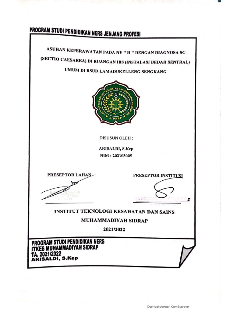 STASE KEPERAWATAN MEDIKAL BEDAH Arisaldi, S.Kep (202103005) | PDF