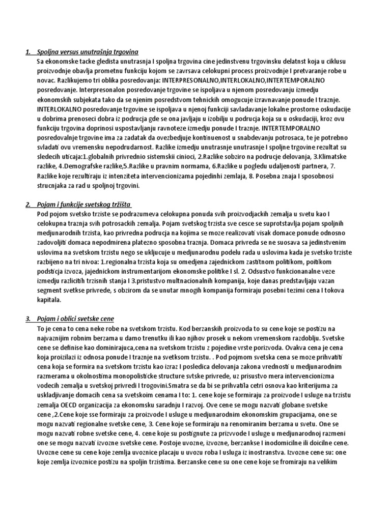 Skripta Menadžment U Spoljnoj Trgovini | PDF