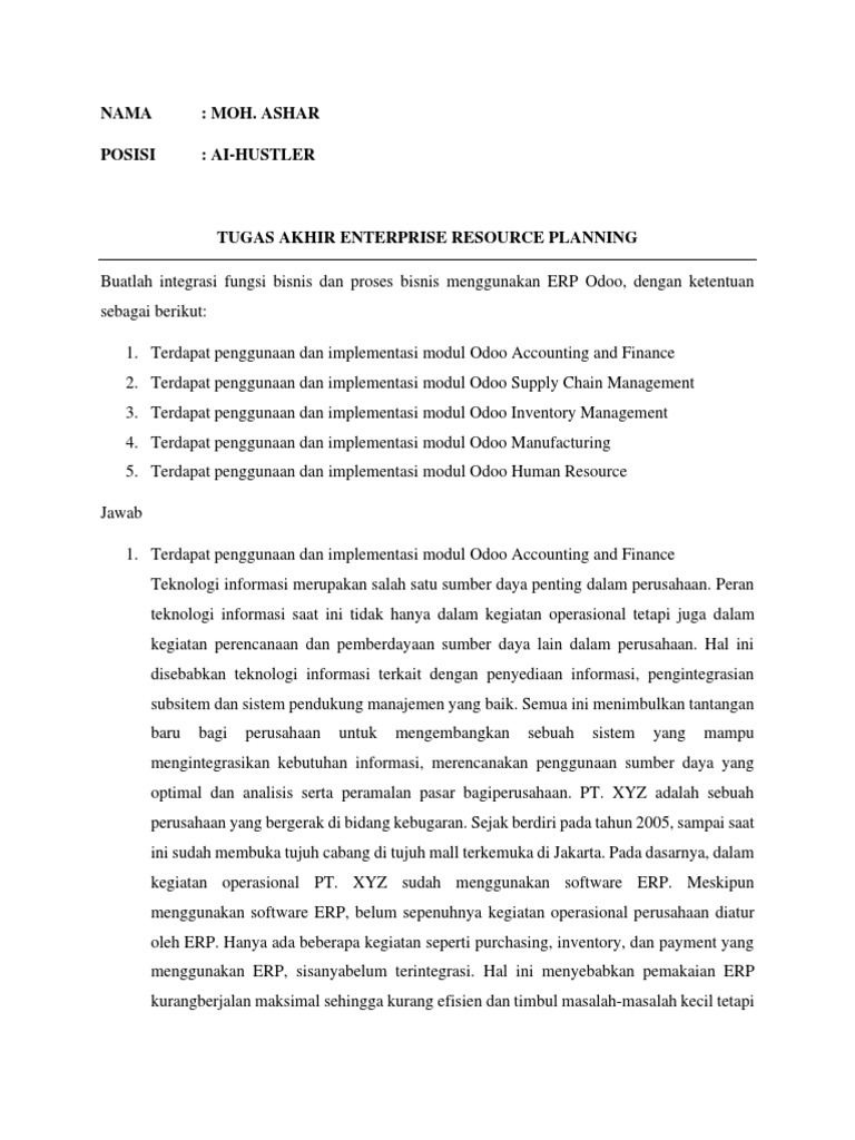 Tugas Akhir ERP - Moh. Ashar | PDF
