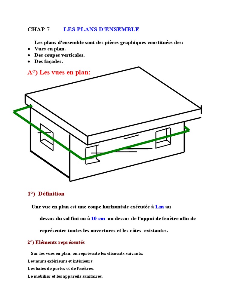 CHAP 7 LES PLANS D'ensemble Ou Plàn Àrchi 2022 | PDF | Fenêtre | Dessin