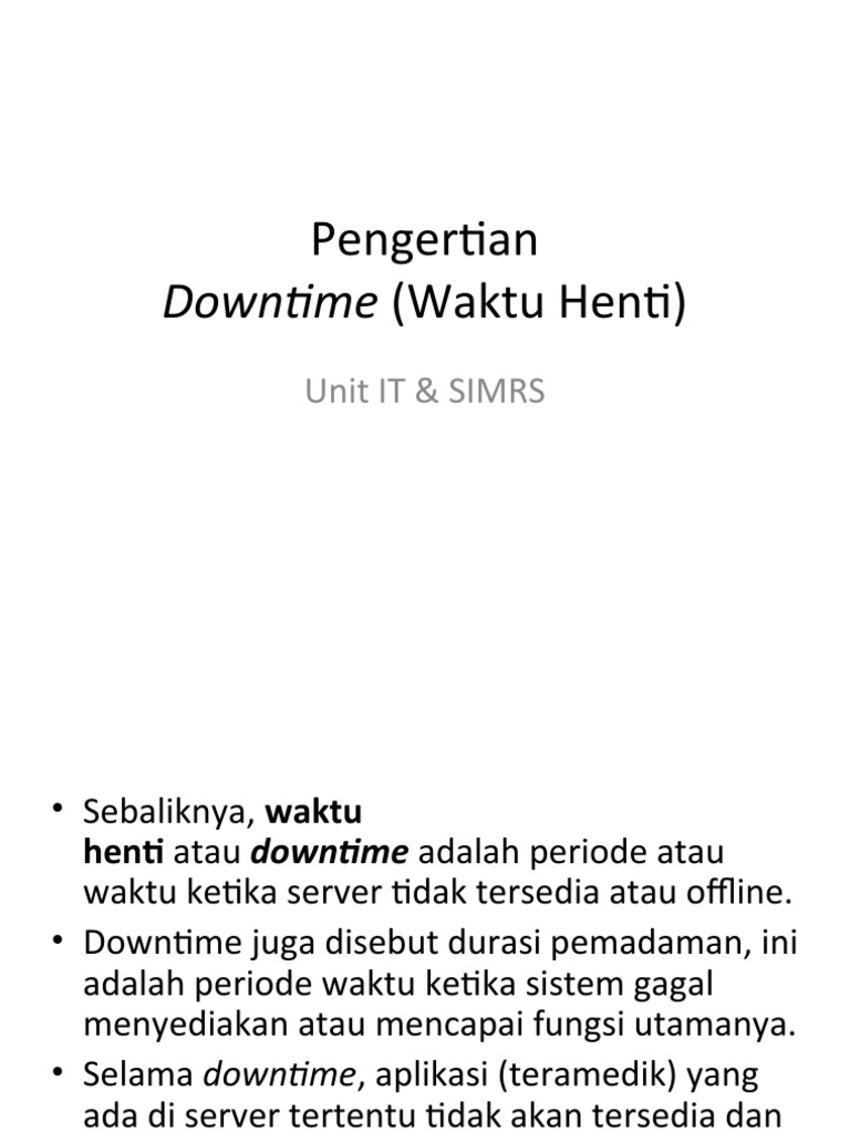 Materi - Downtime | PDF