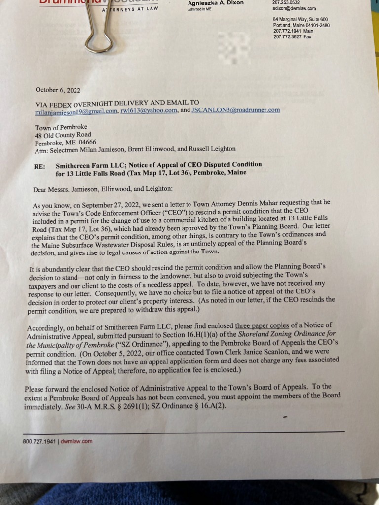 Smithereen Farm LLC Appeal 2022 - Reduced Size | PDF