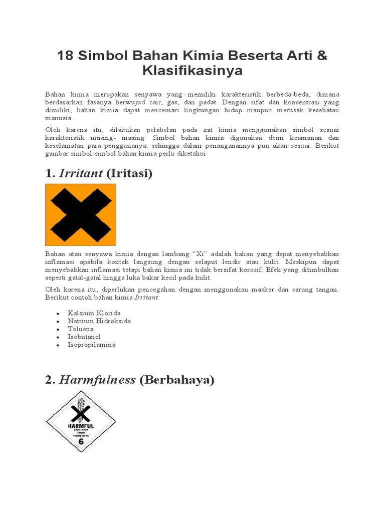 18 Simbol Bahan Kimia Beserta Arti | PDF