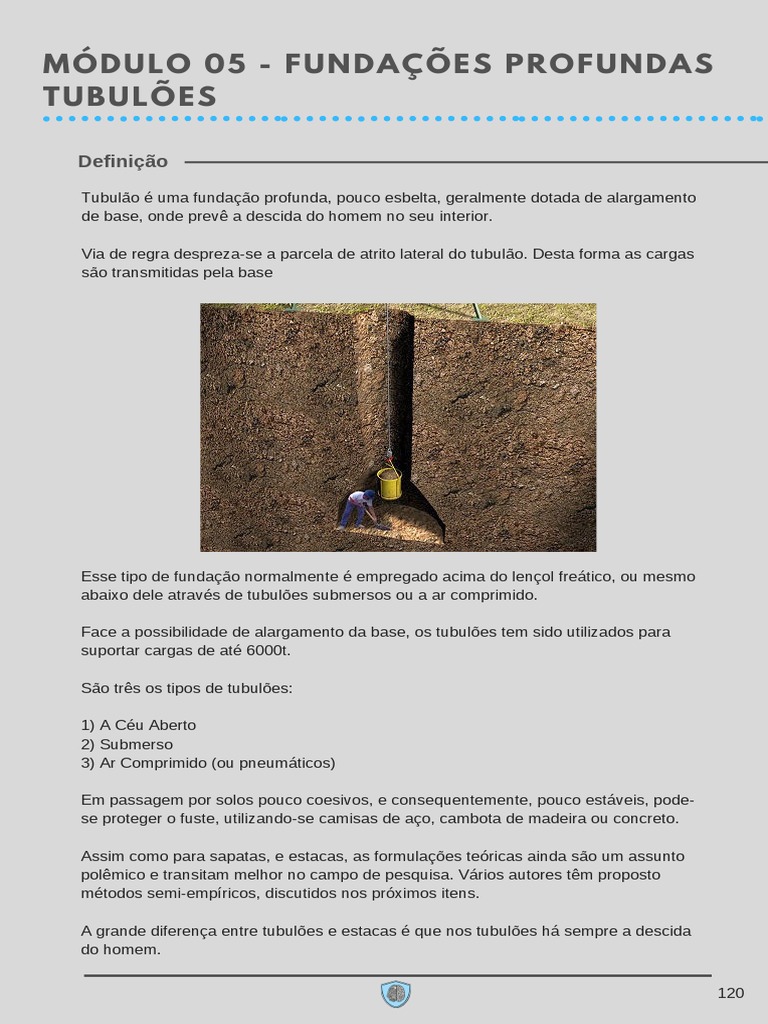 Tipos e Vantagens de Tubulões em Fundações | PDF | Solo | Natureza