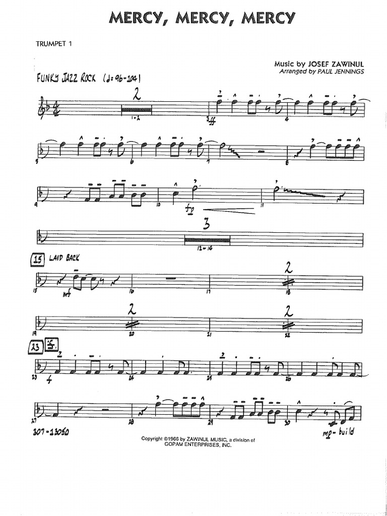 Mercy - Mercy - Mercy Brass Parts | PDF