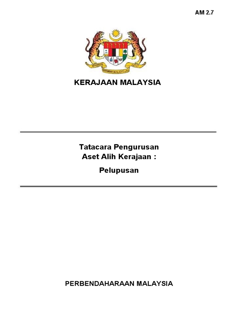AM2.7 Pelupusan Aset Alih Kerajaan | PDF