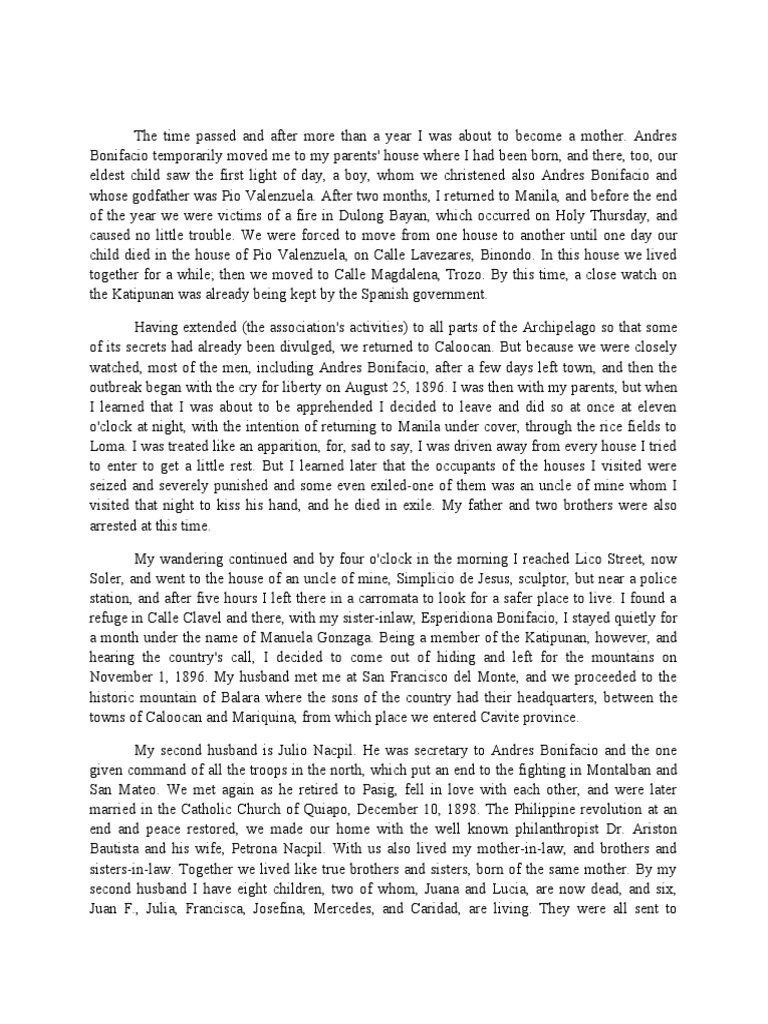 Copy of Mga Tala NG Aking Buhay Ni Gregoria de Jesus | PDF | Philippines