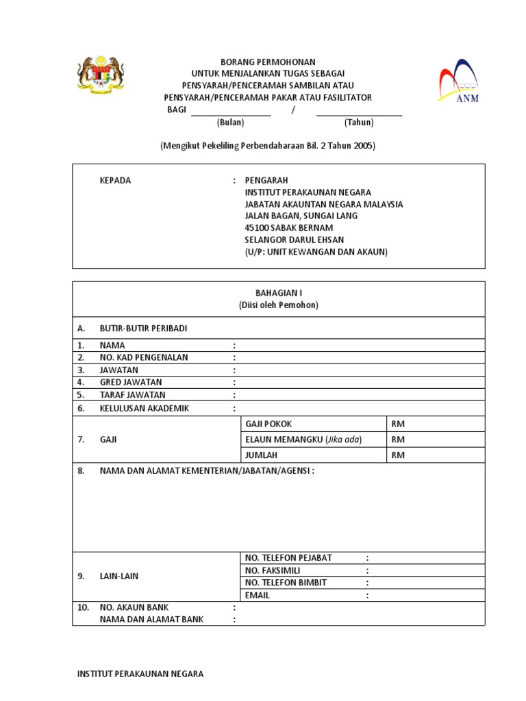 Borang Tuntutan Penceramah Sample | PDF